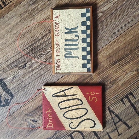 Hand Crafted | Wall Decor | Retro Milk Soda Wall Decor Signs ...